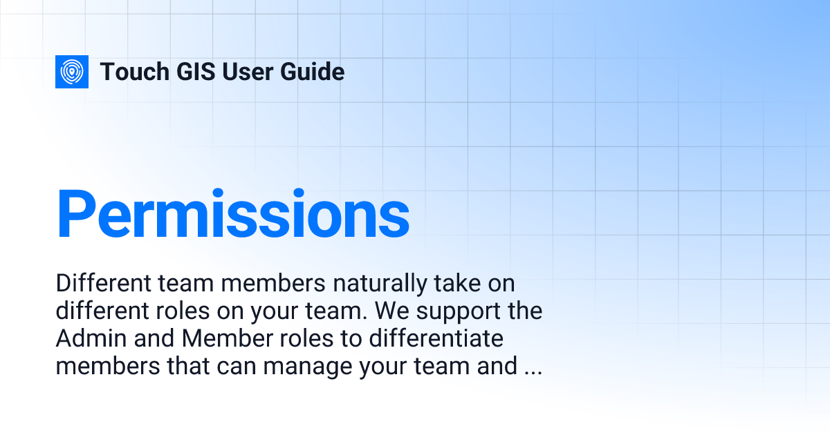 Permissions | Touch GIS User Guide
